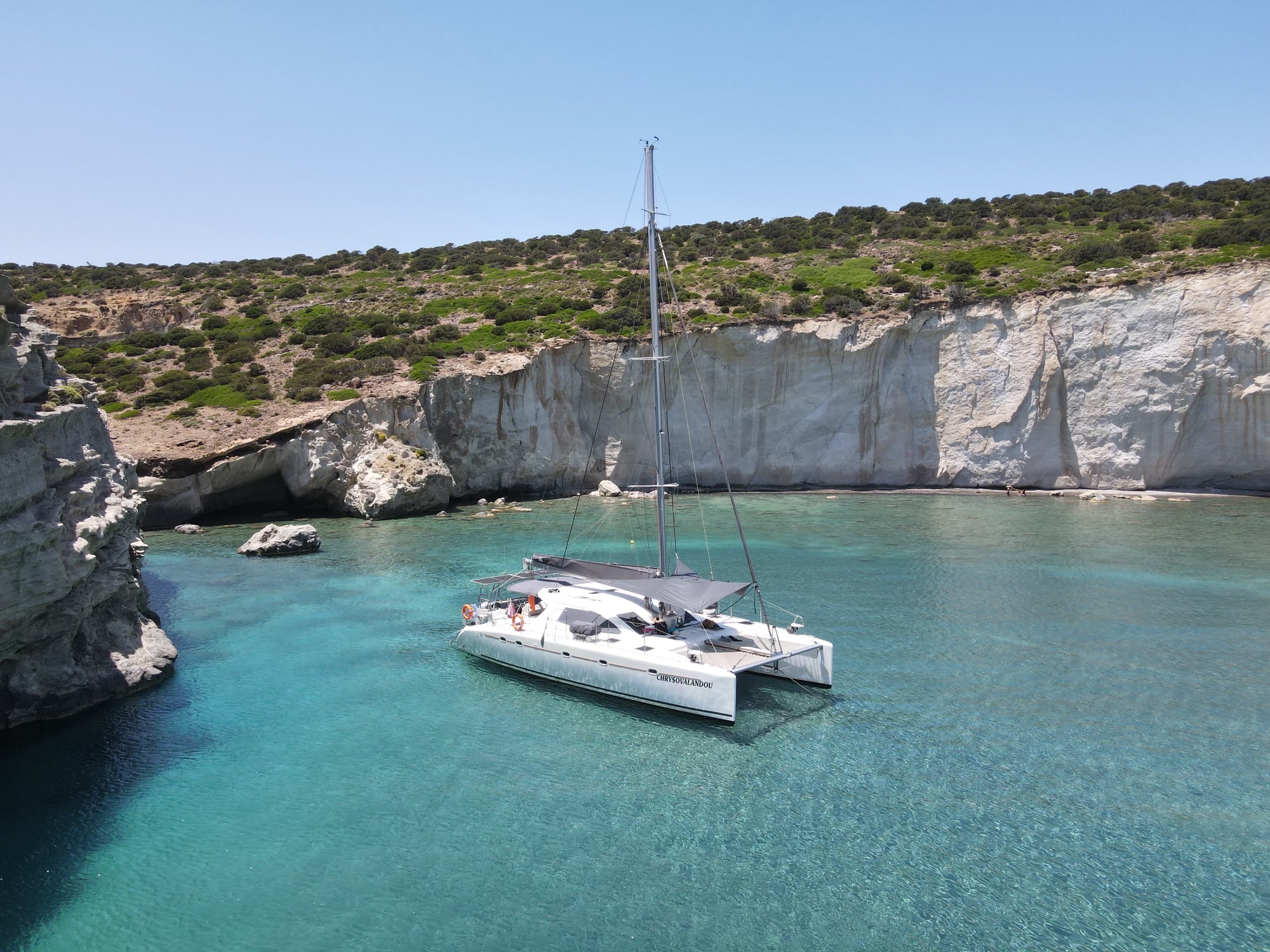 CATAMARAN FULL DAY CRUISE: POLIEGOS-KLEFTIKO - Milos Adventures